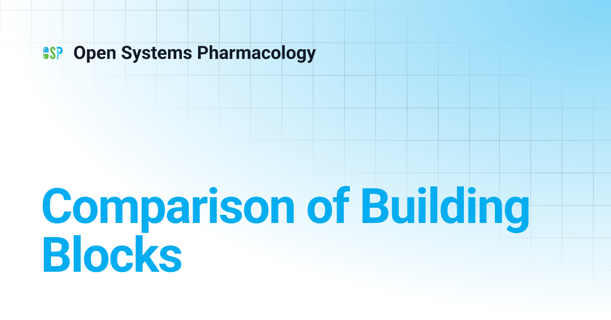 Comparison of Building Blocks | v10 | Open Systems Pharmacology