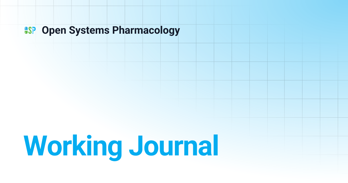 Working Journal | Open Systems Pharmacology