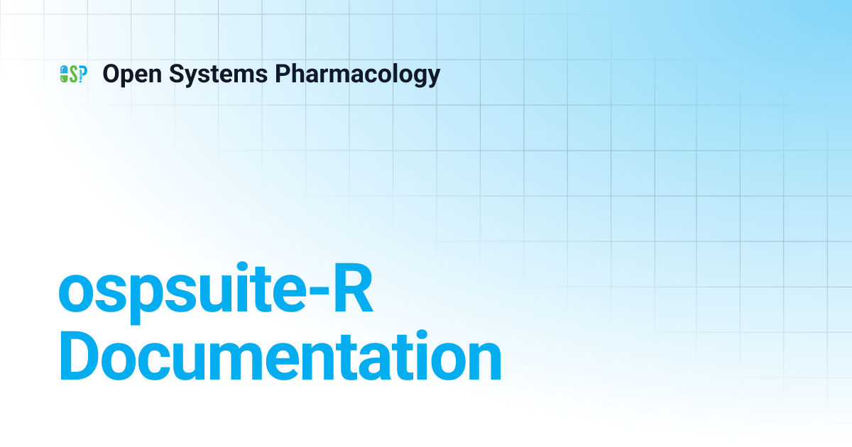 ospsuite-R Documentation | Open Systems Pharmacology