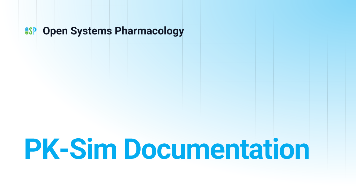 PK-Sim Documentation | Open Systems Pharmacology